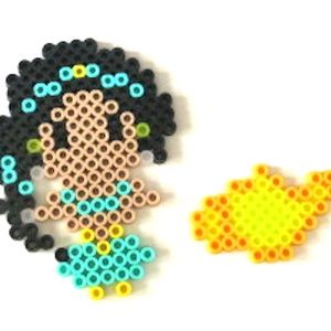 Perler Beads | Other | Perler Disney Princess Jasmine W Lamp Keychain ...